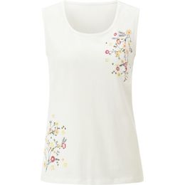 Damen Shirttop aus Baumwolle ecru-rosé, Größe 56