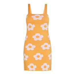 Swirly Knitted dress female Orange size M