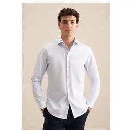 Businesshemd Seidensticker, Herren, Gr. M40, normale Ärmellängen, blau, 100% Baumwolle, unifarben, slim fit, 2-Knopf-Manschette, Hemden, Slim 1/1 Kentkragen Uni