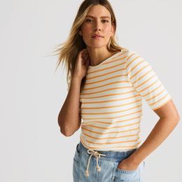 LANDS' END Supima-Shirt aus Baumwolle mit U-Boot-Ausschnitt, Damen,  Wei&szlig;, Baumwolle, by Lands' End