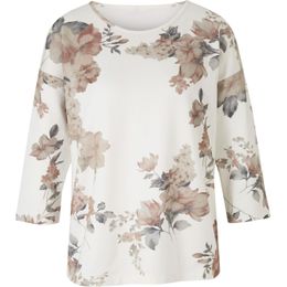Heine Witt Damen 3/4-Arm-Shirt mit floralem Druck, softrose, Gr&ouml;&szlig;e 44