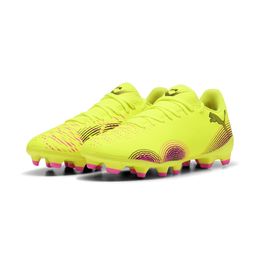 Fußballschuh Puma "FUTURE 8 PLAY FG/AG Fußballschuhe Damen", Gr. 38,5, gelb (gelb alert schwarz sun struck pink), Obermaterial: Synthetik; Futter: Textil; Innensohle: Textil; Laufsohle: Synthetik, Schuhe