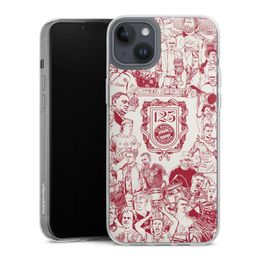DeinDesign iPhone 14 Plus Handy Silikon H&uuml;lle Case transparent Handyh&uuml;lle Official Licensed Product Fcb 125 Jahre Fc Bayern M&uuml;nchen Silikon Case