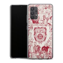 DeinDesign Galaxy A32 4G Handy Silikon H&uuml;lle Case transparent Handyh&uuml;lle Official Licensed Product Fcb 125 Jahre Fc Bayern M&uuml;nchen Silikon Case