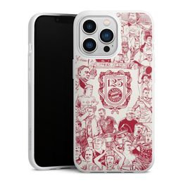 DeinDesign iPhone 13 Pro Handy Silikon H&uuml;lle Case wei&szlig; Handyh&uuml;lle Official Licensed Product Fcb 125 Jahre Fc Bayern M&uuml;nchen Silikon Case