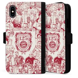 DeinDesign iPhone X Handy Klapph&uuml;lle Handyh&uuml;lle aus Kunst Leder schwarz Flip Case Official Licensed Product Fcb 125 Jahre Fc Bayern M&uuml;nchen Sideflip mit langer 