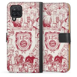 DeinDesign Galaxy A12 Handy Klapph&uuml;lle Handyh&uuml;lle aus Kunst Leder schwarz Flip Case Official Licensed Product Fcb 125 Jahre Fc Bayern M&uuml;nchen Sideflip mit langer