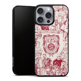 DeinDesign iPhone 16 Pro Max Handy Slim Case extra d&uuml;nn Silikon Handyh&uuml;lle schwarz H&uuml;lle Official Licensed Product Fcb 125 Jahre Fc Bayern M&uuml;nchen Silikon Slim 