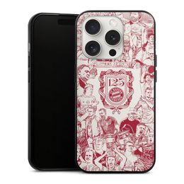 DeinDesign iPhone 15 Pro Handy Slim Case extra d&uuml;nn Silikon Handyh&uuml;lle schwarz H&uuml;lle Official Licensed Product Fcb 125 Jahre Fc Bayern M&uuml;nchen Silikon Slim Case
