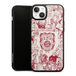 DeinDesign iPhone 14 Handy Premium Silikon H&uuml;lle Handyh&uuml;lle schwarz Case Official Licensed Product Fcb 125 Jahre Fc Bayern M&uuml;nchen Silikon Premium Case