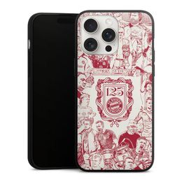 DeinDesign iPhone 15 Pro Max Handy Premium Silikon H&uuml;lle Handyh&uuml;lle schwarz Case Official Licensed Product Fcb 125 Jahre Fc Bayern M&uuml;nchen Silikon Premium Case