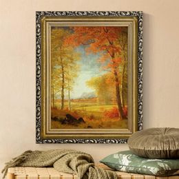 Gerahmtes Leinwandbild Albert Bierstadt - Herbst in Oneida County, New York