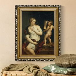 Gerahmtes Leinwandbild Peter Paul Rubens - Venus und Cupido