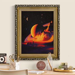 Gerahmtes Leinwandbild Retro Collage - Falscher Abzweig