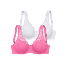 petite fleur by Lascana Damen Minimizer-BH, pink+wei&szlig;, Gr&ouml;&szlig;e 95C