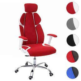 Mendler B&uuml;rostuhl HWC-F12, Schreibtischstuhl Drehstuhl Racing-Chair, Sliding-Funktion Stoff/Textil + Kunstle 69183