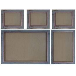 Mendler Bilderrahmen Set, Fotorahmen Holzrahmen, 3x 21x26cm 1x 26x36cm 1x 36x51cm Shabby Landhaus ~ Variante 3x36365+36374+36371