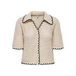 Only Strickjacke 'ONLLucie' Damen Gr&ouml;&szlig;e L creme / schwarz