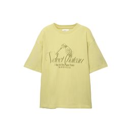 Pull&Bear Pull&bear T-Shirt 'HOTEL LIMA' Damen Gr&ouml;&szlig;e S limette / dunkelgr&uuml;n