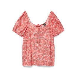 Vero Moda Curve Bluse 'VMCDANA' Damen Gr&ouml;&szlig;e 4XL ecru / rot / hellrot
