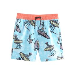 next Badeshorts Jungen Gr&ouml;&szlig;e 158 hellblau / braunmeliert / hellorange