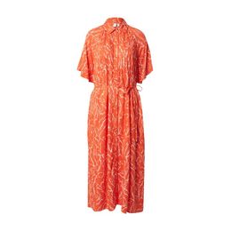 Y.A.S YAS Blusenkleid Damen Gr&ouml;&szlig;e 34 dunkelorange / wei&szlig; Winterkleid