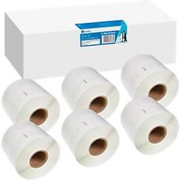 Etiketten G&G, kompatibel zu Dymo 99014/S0722430, 6x220 Stück, permanenthaftend, B 101 x H 54 mm weiß