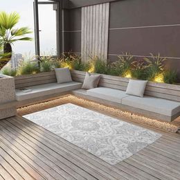 vidaXL Outdoor-Teppich ARAKIL Hellgrau 160x230 cm PP