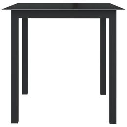 vidaXL Gartentisch Schwarz 80x80x74 cm Aluminium und Glas