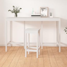 vidaXL Bartisch Weiß 180x80x110 cm Massivholz Kiefer