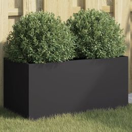 vidaXL Pflanzkübel Schwarz 62x30x29 cm Stahl