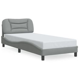 vidaXL Bettgestell ohne Matratze "Hvar" Hellgrau 80x200 cm Stoff