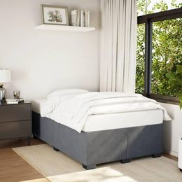 vidaXL Bettgestell ohne Matratze Dunkelgrau 120x200 cm Samt