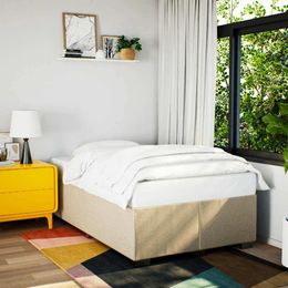 vidaXL Bettgestell ohne Matratze Creme 120x200 cm Stoff