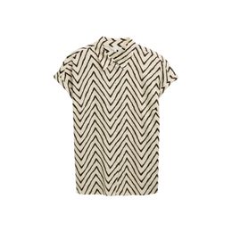 Tom Tailor Damen Plus Size - Loose Fit Bluse mit Leinenanteil, beige, Gemustert, Gr. 46