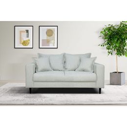 2-Sitzer Home Affaire "VEYRAS, hoher Sitzkomfort, Ma&szlig;e B/T/H: 162/84/76 cm", grau (silbergrau), B:162cm H:76cm T:84cm, 100% Polyester, Sofas, mit Wellenunterfederung, incl. R&uuml;ckenkissen und Zierkissen