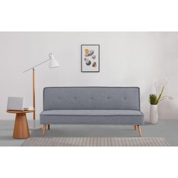 Schlafsofa Inosign "ARBON,183cm, klappbarer 3-Sitzer mit verstellbarer R&uuml;ckenlehne und", grau, B:183cm H:41cm T:87,5cm, 100% Polyester, Sofas, Schlafsofa, Bettfunktion, Webstoff und Kunstleder