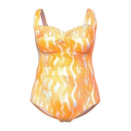 Ulla Popken Badeanzug Damen Gr&ouml;&szlig;e XL orange / wei&szlig;
