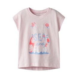 name it T-Shirt 'NMFVIOLET' Mädchen Größe 116 hellblau / rosa / melone / weiß