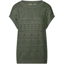 Peter Hahn - Rundhals-Pullover, gr&uuml;n, Gr. 44 / L - Baumwolle