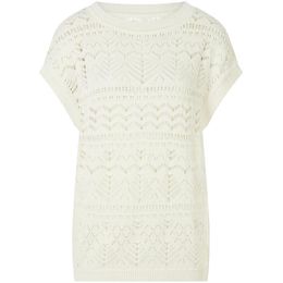 Peter Hahn - Rundhals-Pullover, weiss, Gr. 42 / M - Baumwolle