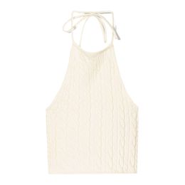 Bershka Stricktop Damen Gr&ouml;&szlig;e S ecru