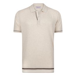Felix Hardy Poloshirt Herren Gr&ouml;&szlig;e M beige / schoko / wei&szlig;