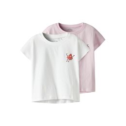 name it T-Shirt 'Varutti' M&auml;dchen Gr&ouml;&szlig;e 122/128 gr&uuml;n / rosa / rot / wei&szlig;