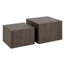Couchtisch Actona GROUP "Dice", esche rauch, B:58cm H:40cm T:58cm, Tische, Couchtisch Eckige Couchtische, Couchtischsatz, Schwartz Ocean rau Papier, 2 stk, 58x58x40cm