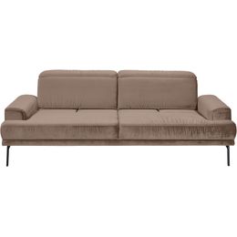 3-Sitzer Musterring "MR 4580", beige (sand), B:228cm H:79cm T:130cm, 100% Polyester, Sofas, inkl. Kopf- und Sitztiefenverstellung, Fu&szlig; schwarz, B228 x T103 cm