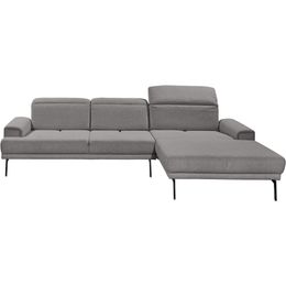 Ecksofa Musterring "MR 4580", grau, B:288cm H:79cm T:220cm, 100% Polyester, Sofas, Ecksofa, mit Kopf- und Sitztiefenverstellung, Metallfu&szlig; chrom, 288 x 193/220cm