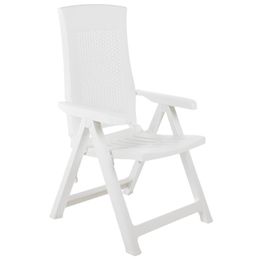 vidaXL Verstellbare Gartenstühle 2 Stk. Kunststoff Weiß