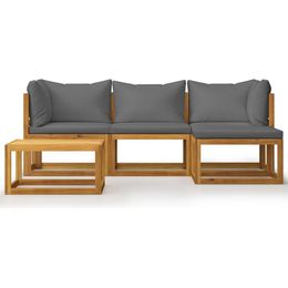 vidaXL 5-tlg. Garten-Lounge-Set mit Auflagen Massivholz Akazie