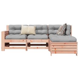 vidaXL 4-tlg. Garten-Sofagarnitur Massivholz Douglasie